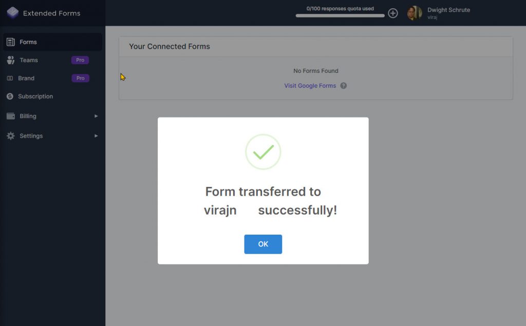 How to Transfer Extended Form Ownership – Documentation