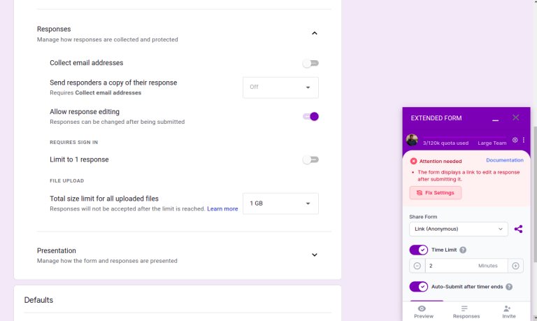 Documentation – Extended Forms