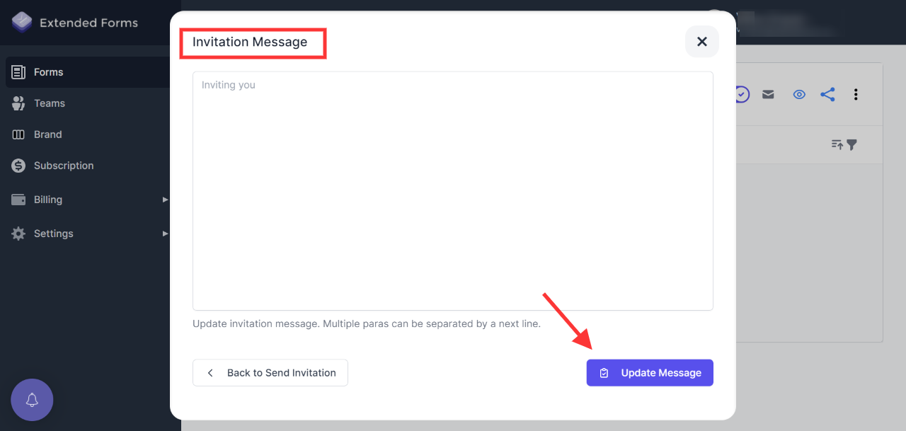 How to Add Welcome Message/Invitation Message – Documentation