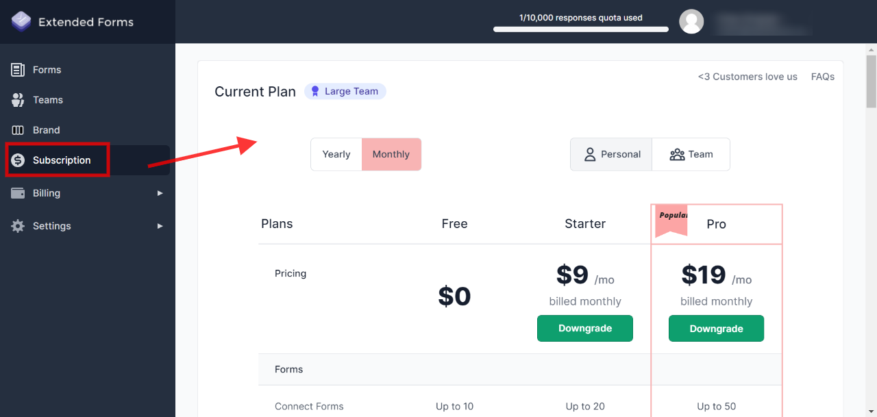 How to Manage Subscription – Documentation