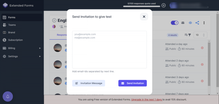 How to Share Form and Accept Responses Using Extended Forms – Documentation