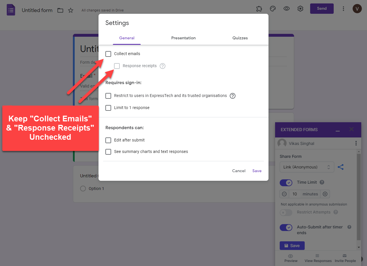 Documentation – Extended Forms